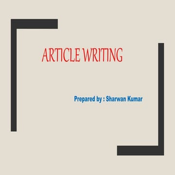 Article and letter writing X English | PPTX