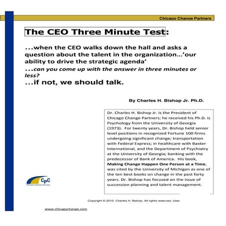 CEO Three Minute Test | PDF