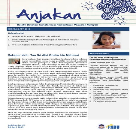 Anjakan: Buletin Bulanan Transformasi Kementerian Pelajaran Malaysia ...