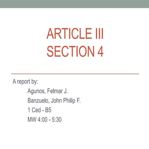Article 3 ; Section 4 | PPTX