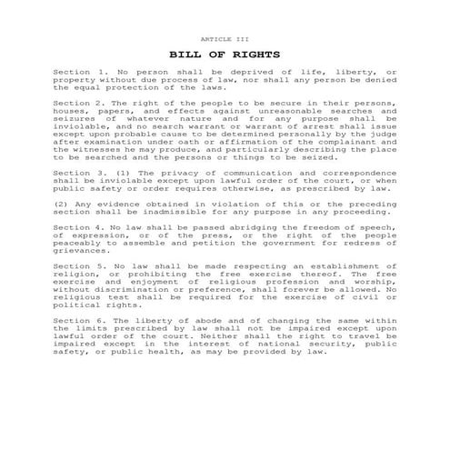 Article 3 Bill of rights constitution.pptx