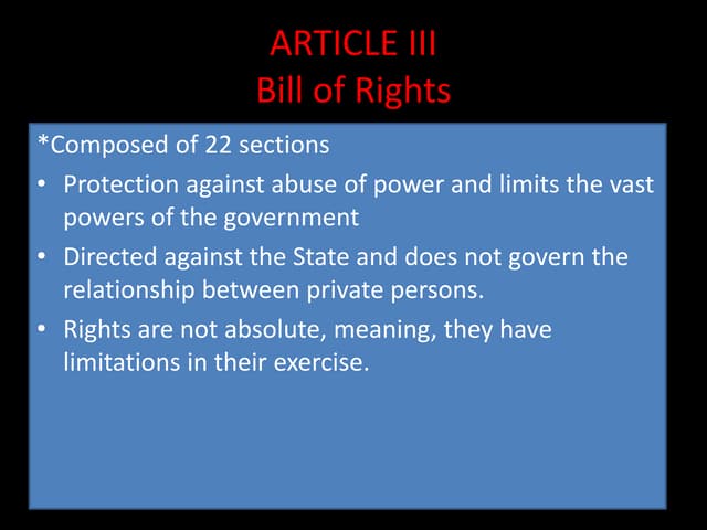 Article iii of the 1987 constitution of the republic of the philippines ...
