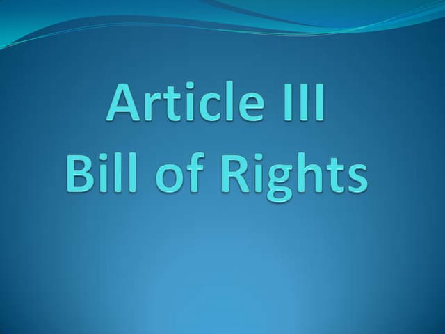 Philippine Bill of Rights Article III Section 2 | PPTX
