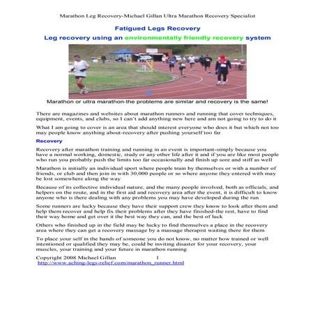 marathon legs recovery | PDF