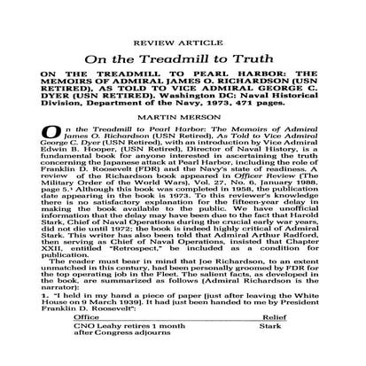 Article martin merson on the treadmill to truth [on the treadmill ...