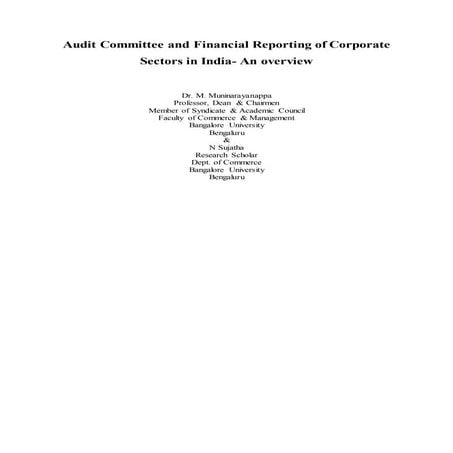 Article on audit committee and financial reporting in corporate | PDF