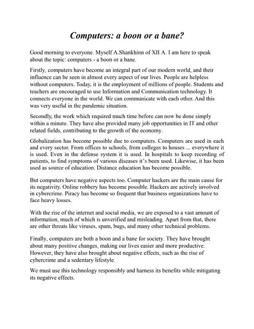 Advantages and disadvantages of computer system | PPTX