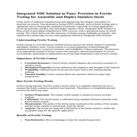 Article on Ferrite Testing | Integrated NDE Solution.pdf