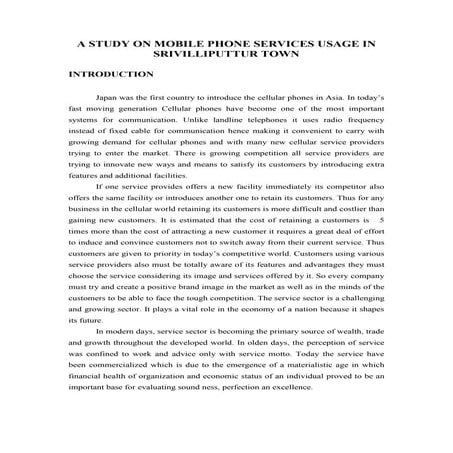 Article on mobile phone | DOCX