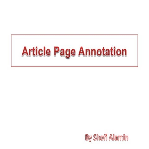 Article page annotation homework 6 | PPTX