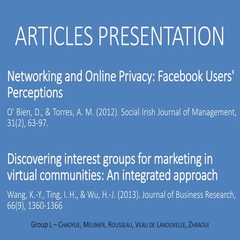 Article presentation group l | PPT