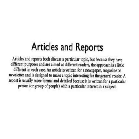 Report, Article, and Reviews FCE | PPTX