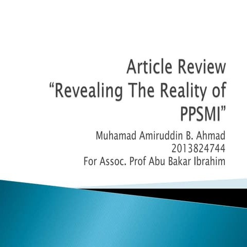Article review on PPSMI | PPTX