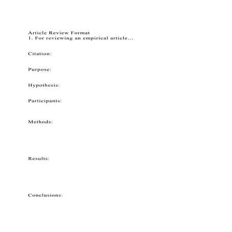 Article Review Format1. For reviewing an empirical article….docx