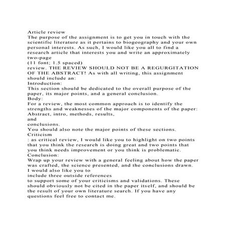 Article review The purpose of the assignment is to get you in to.docx