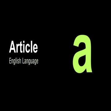English Language - Articles | PPT