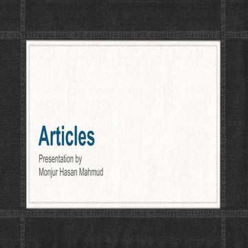 Unit 8: Articles | PPTX