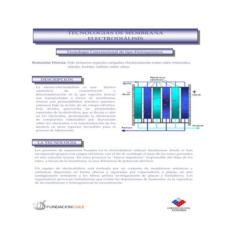tecnología de membrana electrodialisis | PDF