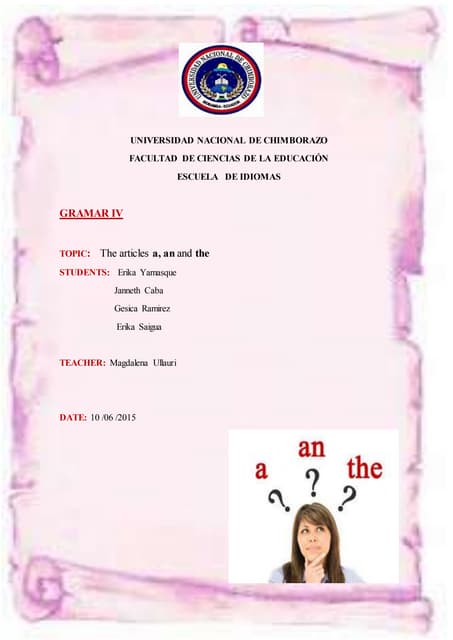 A remedial english grammar chp 1 articles | PPT