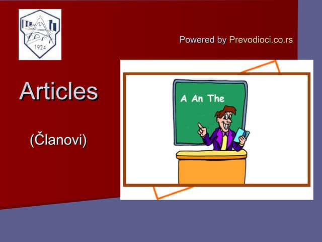 Articles presentation | PPTX