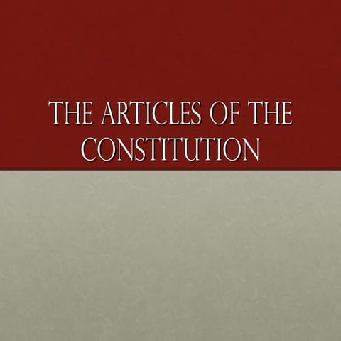 The Constitution: Articles I-III | PPT