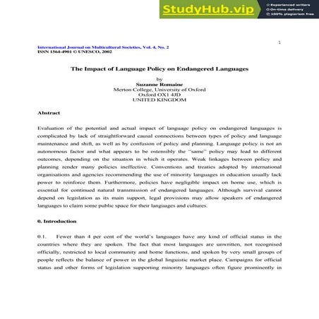 Articles And Essays On Language Policy In Second Language Teaching | PDF