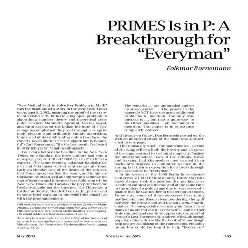 Articles breakthrough in prime numbers | PDF | Physics | Science