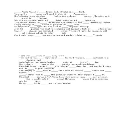 Articles fill in the blanks about com | DOCX