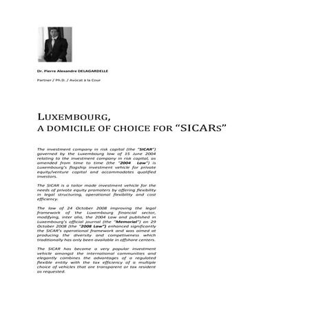 Investment Vehicles - SICARs | PDF