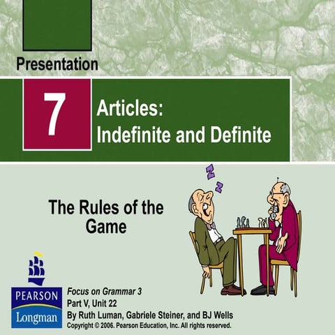 Articles indefinite and definite | PPT