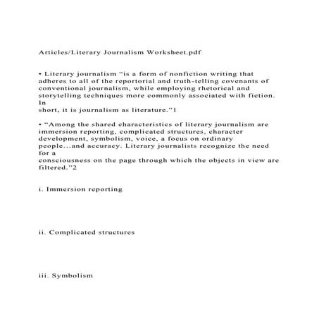 ArticlesLiterary Journalism Worksheet.pdf• Literary journ.docx ...