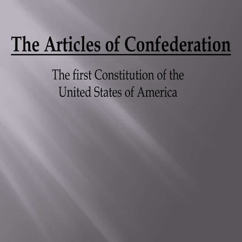 The Articles of Confederation | PPTX