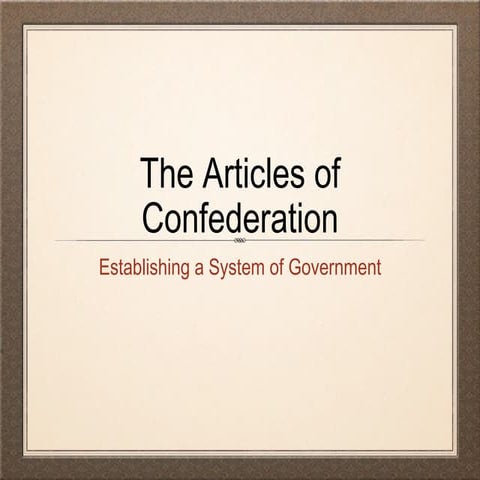 Articles of Confederation Lecture | PPT