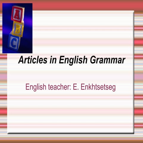 Articles presentation | PPT