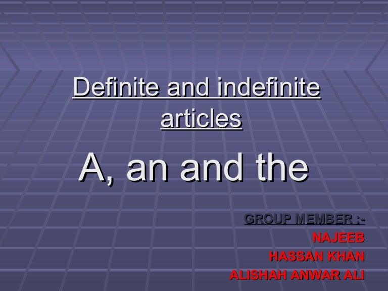 Articles presentation