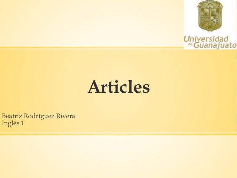 Articles presentation.