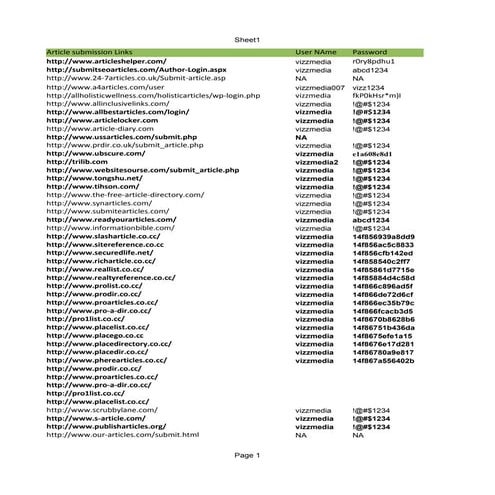Article submission site list 1 | ODS