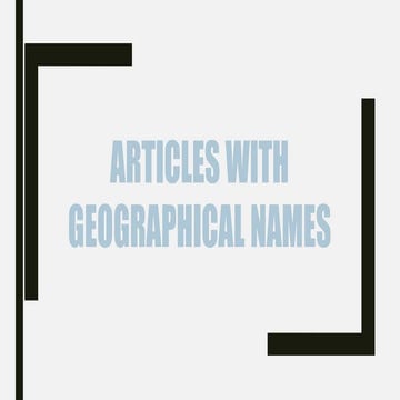 Articles with geographical names | PPTX