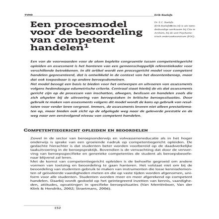 Een procesmodel voor de beoordeling van competent handelen | PDF
