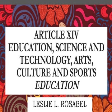 The 1987 Constitution of the Republic of the Philippines – Article xiv ...