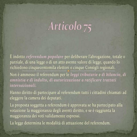 Articolo 75 | PPTX