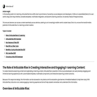 Unleashing The Power Of Articulate Rise Ppt