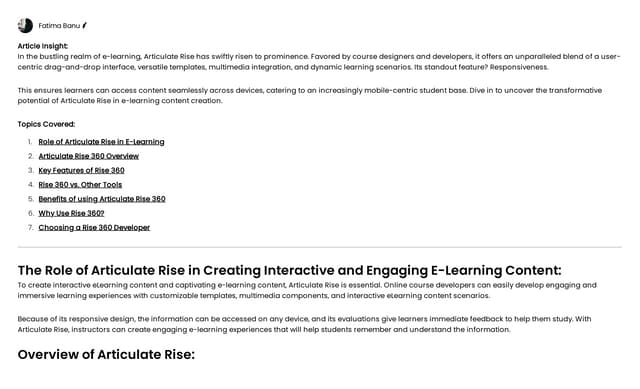 Unleashing The Power Of Articulate Rise Ppt