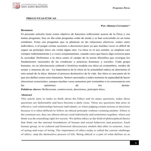 Preguntas éticas | PDF