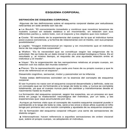 Esquema corporal word | PDF
