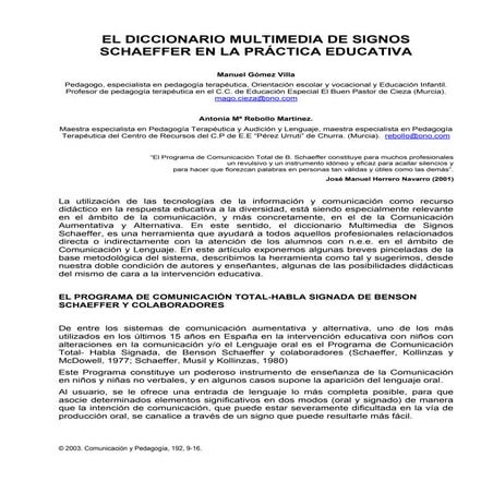 Habla signada de benson schaeffer | PDF