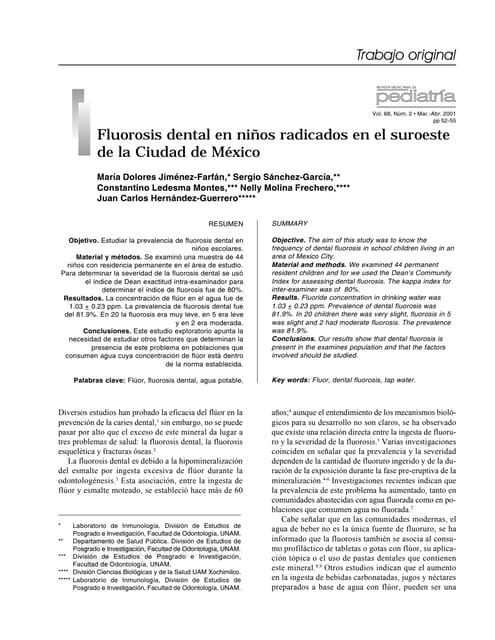 Indice de Dean. Fluorosis dental | PPT