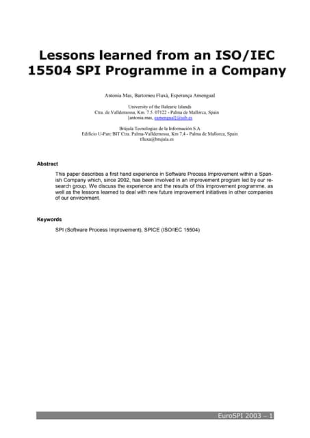 How to establish SEPG and SPI functions? | PDF | Business ...