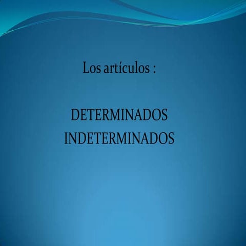 Los artículos determinados | PPT