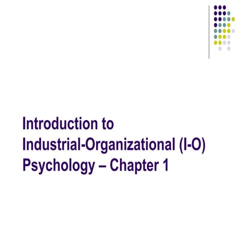 History of Industrial -Organizational Psychology | PDF